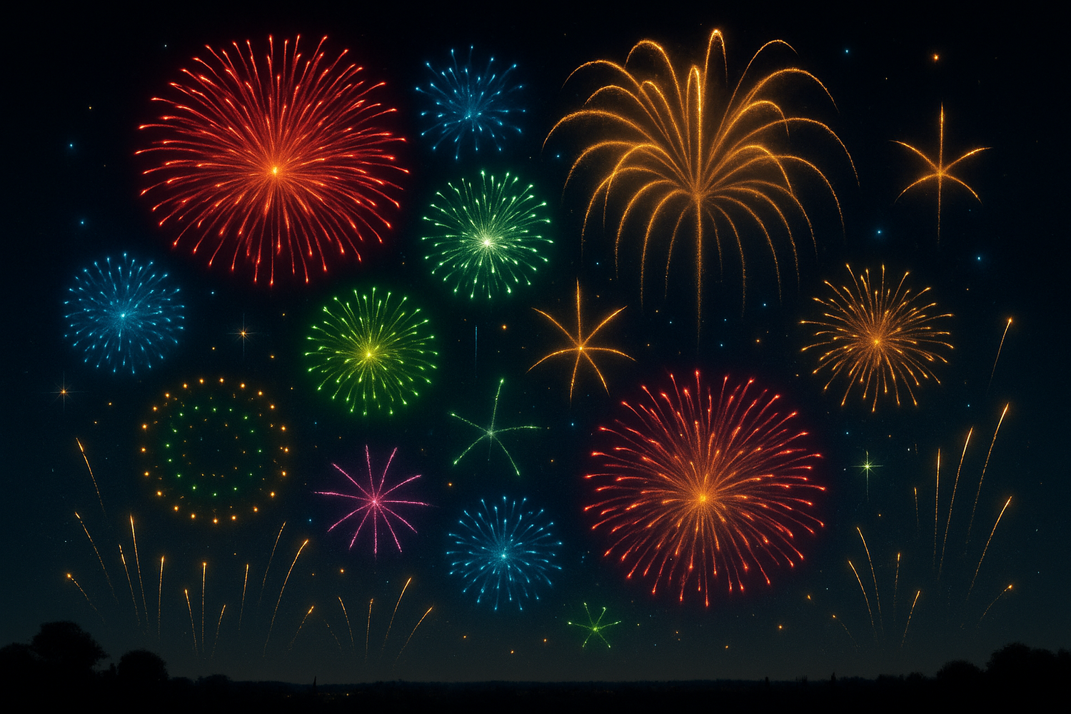 La técnica detrás de los colores y formas en los fuegos artificiales ...